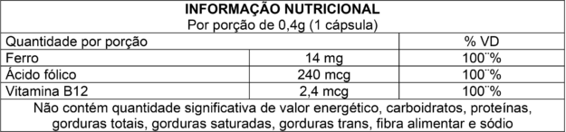 Ferro + Fólico + B12 60 caps - Promel - Cia da Saúde